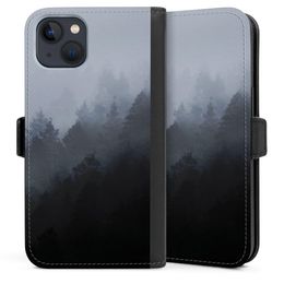 DeinDesign iPhone 13 Handy Klapph&uuml;lle Handyh&uuml;lle aus Kunst Leder schwarz Flip Case Tree Nature Kunst Sideflip mit Lasche