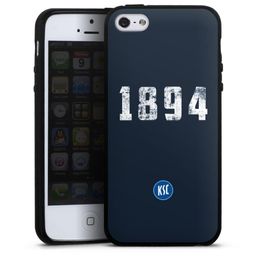 DeinDesign iPhone SE (2016-2019) Handy Silikon H&uuml;lle Case schwarz Handyh&uuml;lle Karlsruher Sc Ksc Bundesliga