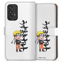 DeinDesign Galaxy A33 5G Handy Klapph&uuml;lle Handyh&uuml;lle aus Kunst Leder wei&szlig; Flip Case Official Licensed Product Naruto Shippuden Anime Sideflip mit Lasche