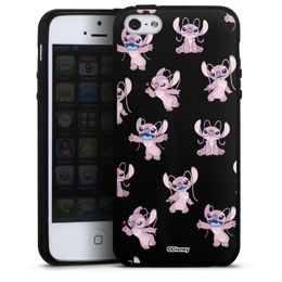 DeinDesign iPhone SE (2016-2019) Handy Silikon H&uuml;lle Case schwarz Handyh&uuml;lle Angel Lilo & Stitch Disney