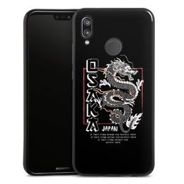 DeinDesign Huawei P20 Lite Handy Silikon H&uuml;lle Case schwarz Handyh&uuml;lle Japan Ocean Dragon