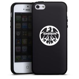 DeinDesign iPhone SE (2016-2019) Handy Silikon H&uuml;lle Case schwarz Handyh&uuml;lle Logo Eintracht Frankfurt Eagle