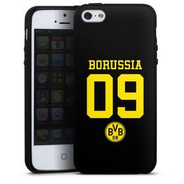 DeinDesign iPhone SE (2016-2019) Handy Silikon H&uuml;lle Case schwarz Handyh&uuml;lle Bvb Jersey Borussia Dortmund