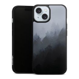 DeinDesign iPhone 15 Handy Premium Silikon H&uuml;lle Handyh&uuml;lle schwarz Case Tree Nature Kunst Silikon Premium Case