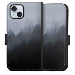 DeinDesign iPhone 15 Handy Klapph&uuml;lle Handyh&uuml;lle aus Kunst Leder schwarz Flip Case Tree Nature Kunst Sideflip mit Lasche