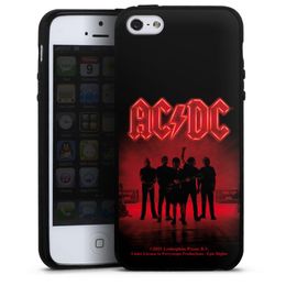 DeinDesign iPhone SE (2016-2019) Handy Silikon H&uuml;lle Case schwarz Handyh&uuml;lle Band Acdc Official Licensed Product