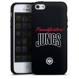 DeinDesign iPhone SE (2016-2019) Handy Silikon H&uuml;lle Case schwarz Handyh&uuml;lle Eintracht Frankfurt Sge Official Licensed Product