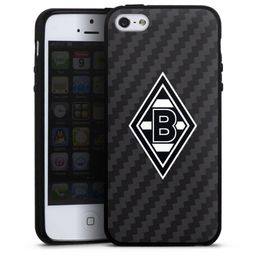 DeinDesign iPhone SE (2016-2019) Handy Silikon H&uuml;lle Case schwarz Handyh&uuml;lle Carbon Gladbach Borussia M&ouml;nchengladbach