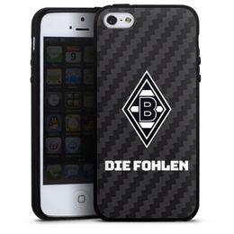 DeinDesign iPhone SE (2016-2019) Handy Silikon H&uuml;lle Case schwarz Handyh&uuml;lle Gladbach Carbon Borussia M&ouml;nchengladbach