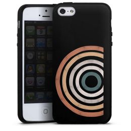 DeinDesign iPhone SE (2016-2019) Handy Silikon H&uuml;lle Case schwarz Handyh&uuml;lle Rainbow Circle Water Colour