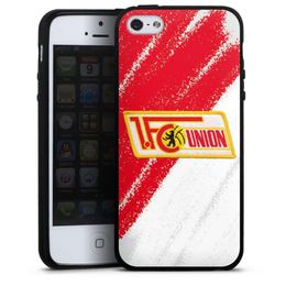 DeinDesign iPhone SE (2016-2019) Handy Silikon H&uuml;lle Case schwarz Handyh&uuml;lle Official Licensed Product Logo 1. Fc Union Berlin