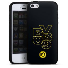 DeinDesign iPhone SE (2016-2019) Handy Silikon H&uuml;lle Case schwarz Handyh&uuml;lle Lettering Official Licensed Product Bvb