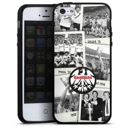 DeinDesign iPhone SE (2016-2019) Handy Silikon H&uuml;lle Case schwarz Handyh&uuml;lle Retro Official Licensed Product Eintracht Frankfurt