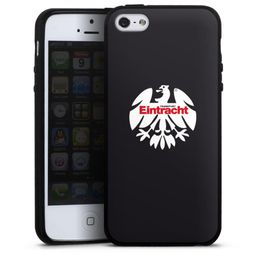 DeinDesign iPhone SE (2016-2019) Handy Silikon H&uuml;lle Case schwarz Handyh&uuml;lle Eagle Logo Retro