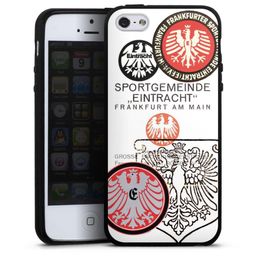 DeinDesign iPhone SE (2016-2019) Handy Silikon H&uuml;lle Case schwarz Handyh&uuml;lle Official Licensed Product Retro Eintracht Frankfurt