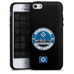 DeinDesign iPhone SE (2016-2019) Handy Silikon H&uuml;lle Case schwarz Handyh&uuml;lle Hsv Logo Hamburger Sv