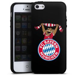DeinDesign iPhone SE (2016-2019) Handy Silikon H&uuml;lle Case schwarz Handyh&uuml;lle Fc Bayern M&uuml;nchen Bernie Official Licensed Product
