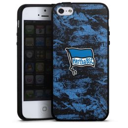 DeinDesign iPhone SE (2016-2019) Handy Silikon H&uuml;lle Case schwarz Handyh&uuml;lle Flag Logo Hertha Bsc