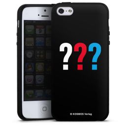 DeinDesign iPhone SE (2016-2019) Handy Silikon H&uuml;lle Case schwarz Handyh&uuml;lle Logo Die Drei ??? Official Licensed Product