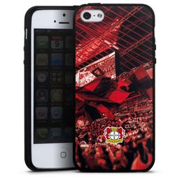DeinDesign iPhone SE (2016-2019) Handy Silikon H&uuml;lle Case schwarz Handyh&uuml;lle Official Licensed Product Bayer 04 Leverkusen Merchandise