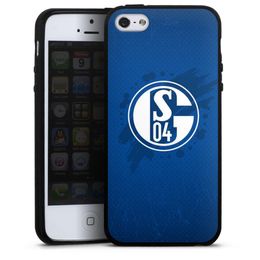 DeinDesign iPhone SE (2016-2019) Handy Silikon H&uuml;lle Case schwarz Handyh&uuml;lle Official Licensed Product Fc Schalke 04 Schalke 04