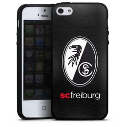 DeinDesign iPhone SE (2016-2019) Handy Silikon H&uuml;lle Case schwarz Handyh&uuml;lle Scratch Sc Freiburg Official Licensed Product