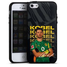 DeinDesign iPhone SE (2016-2019) Handy Silikon H&uuml;lle Case schwarz Handyh&uuml;lle Bvb Gregor Kobel Borussia Dortmund