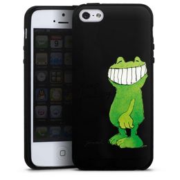 DeinDesign iPhone SE (2016-2019) Handy Silikon H&uuml;lle Case schwarz Handyh&uuml;lle Motivation Janosch Frog