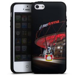 DeinDesign iPhone SE (2016-2019) Handy Silikon H&uuml;lle Case schwarz Handyh&uuml;lle Official Licensed Product Bayer 04 Leverkusen Stadium