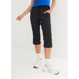 bonprix Funktions-Trekkinghose Capri-L&auml;nge, schwarz, Gr.36, Funktionale Wanderhose in Capri-L&auml;nge mit Crinkle-Effekt, Regular Fit