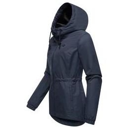 Outdoorjacke Ragwear "Danka", Damen, Gr. M (38), blau (marine), Au&szlig;enmaterial: 100% Polyester. Innenfutter: 100% Polyester, regular fit h&uuml;ftbedeckend, &Auml;rmel ohne &Auml;rmelschlitz elastischer Bund mit innenliegendem Gummizug, Jacken Outdoorjacke, Wasserdichte &Uuml;bergangsjacke mit gro&szlig;er Kapuze