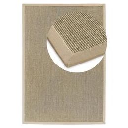 Sisalteppich Dekowe "Mara S2 mit Bord&uuml;re Spezial", beige (champagner, meliert), B:300cm H:5mm L:300cm, Sisal, Teppiche, Sisalteppich, 100% Sisal, auch als L&auml;ufer, Wohnzimmer