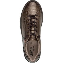 Jana Damen Sneaker mit gl&auml;nzenden Details bronzefarben Gr&ouml;&szlig;e 37