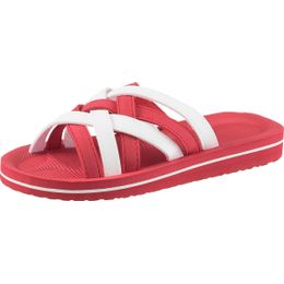 Siebi&acute;s Damen Badepantolette rot-wei&szlig;, Gr&ouml;&szlig;e 37