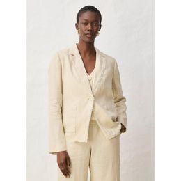 bonprix Blazer aus reinem Leinen, beige, Gr.36, sommerlicher Blazer aus reinem Leinen, aus Leinen