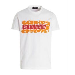 Dsquared2 - Wei&szlig;es T-shirt Mit Flammenlogo