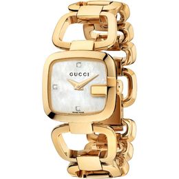 Gucci YA125513 G-Gucci Damenarmbanduhr aus Perlmutt - Elegantes Goldfarbendesign
