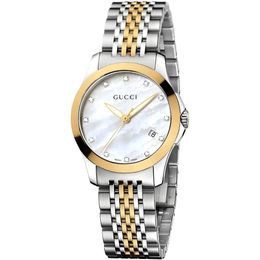 Gucci G-Timeless Damenuhr mit Zifferblatt aus Perlmutt - Modell YA126513