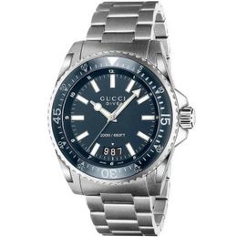 Gucci YA136203 Dive Blaues Zifferblatt Edelstahl Herrenuhr