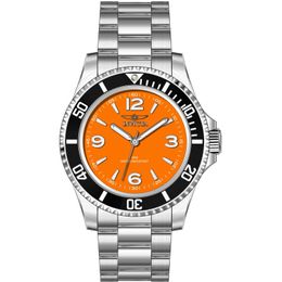 Invicta Specialty 69714 Herrenarmbanduhr - Quartz Uhrwerk - Edelstahl mit orangefarbenem Zifferblatt - 40 mm