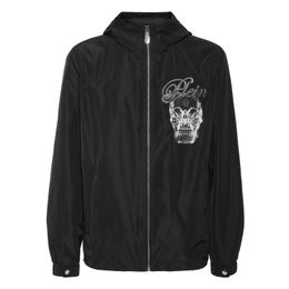 Philipp Plein Nylon Hooded Windbreaker Glass Skull