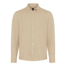 Leinenhemd BOSS "LIAM", Herren, Gr. L, N-Gr, open beige286, Web, Obermaterial: 100% Leinen, unifarben, regular fit normal, 1-Knopf-Manschette, Hemden, 100% Leinen mit Button-Down-Kragen, regular fit
