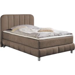 Boxbett Home Affaire, hellbraun, B:147cm L:207cm, Komplettbetten, Boxbett, inkl. Topper