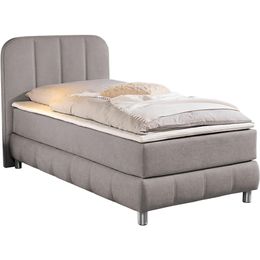 Boxbett Home Affaire, grau, B:107cm L:207cm, Komplettbetten, Boxbett, inkl. Topper