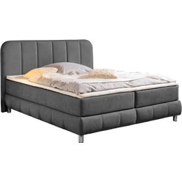 Boxbett Home Affaire, anthrazit, B:187cm L:207cm, Komplettbetten, Boxbett, inkl. Topper