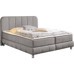 Boxbett Home Affaire, grau, B:187cm L:207cm, Komplettbetten, Boxbett, inkl. Topper