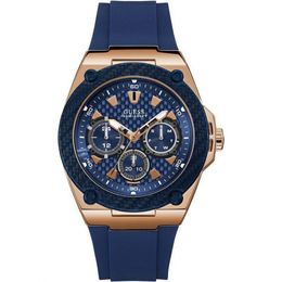 Guess W1049G2 Legacy Blaues Zifferblatt Blaues Silikon Herrenuhr