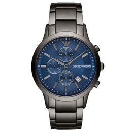 Emporio Armani AR11215 Chronograph blau Zifferblatt Gunmetal Armband Herrenuhr