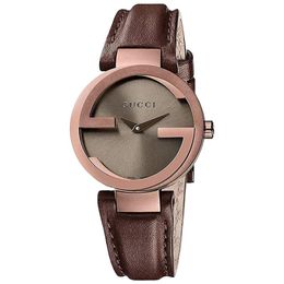 Gucci YA133504 Interlocking braunes Zifferblatt Damenuhr
