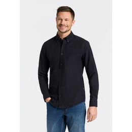 Businesshemd BOSS "ROAN", Herren, Gr. M, N-Gr, dunkelblau404, Web, Obermaterial: 100% Baumwolle, unifarben, slim fit h&uuml;ftbedeckend, 1-Knopf-Manschette mit Schlitz, Hemden, Langarm, Button-Down-Kragen, slim fit